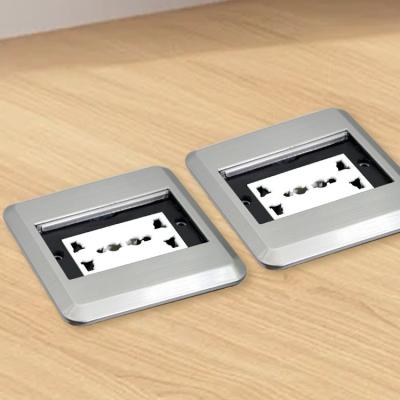 China BNT Floor Mount Ground Socket Hidden Slide Cover Floor Socket with Sliding Lid for Office Room for sale