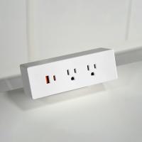 China Multi-Functional 2 AC Outlets USB A+C US Power Fast Charge Desktop Clamp Socket Power Strip for sale