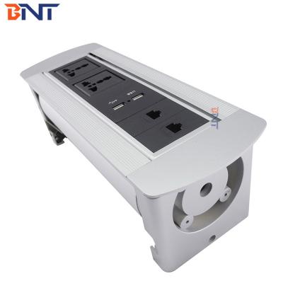 China The  Silver Table Pop Up Power Data Socket With 1.5M Cable Length for sale