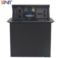China Black Aluminum Alloy 5Mm Panel Thickness  Table Pop Up Power Data Jack for sale