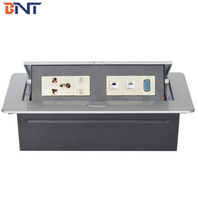 China Oval Pop Up Button Brushed  Zinc Alloy 3Mm Panel Thickness  Tabletop Pop Up Power Data Socket for sale