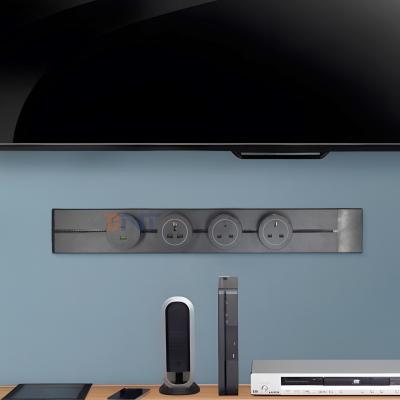 China New Style Convenient Wall Mounted Multi Outlets Power Rail Track Socket Removable Power Socket for sale