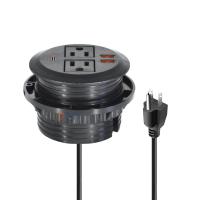 China Round Sofa Set Embedded Electric Power Socket with 2 US Standard Power Outlets & Dual USB A Charging Socket 65W for sale