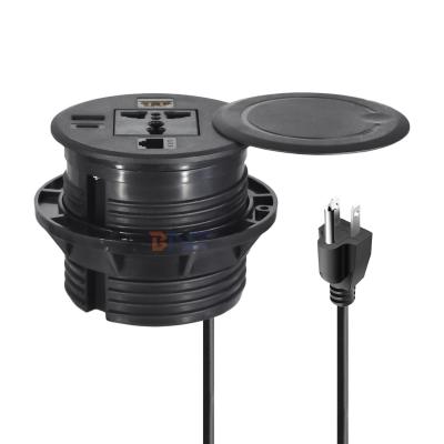 China Round Sofa Embedded Power Socket with Universal Standard Power Outlets USB A+C & HDMI & Nerwork for sale