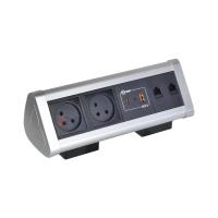 China Adhesive clip design Desktop Clamp Socket Power Strip With 2 IS AC Outlets USB A+C PD 20W Fast Charge for sale