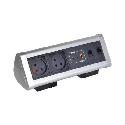 China Adhesive clip design Desktop Clamp Socket Power Strip With 2 IS AC Outlets USB A+C PD 20W Fast Charge for sale