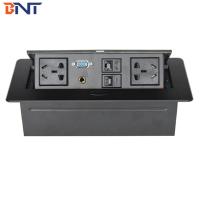 China Tabletop Pop Up Power Data Socket  Rounded Corner Oval Pop  Up Button With 3Mm Surface Thickness for sale