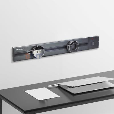China Multi Outlets Power Rail Track Socket 60CM Wall Mounted Removable Power Socket With 1AC & USB A+C for sale