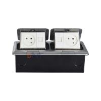 China ODM/OEM Waterproof Hidden Pop-Up Type Floor Socket Box Israel Standard 2 AC Outlets Grounding Outlets for sale
