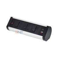 China Adhesive clip design Clamp table socket 3 AC Outlets USB A+C Desktop Clamp Socket Power Strip for sale