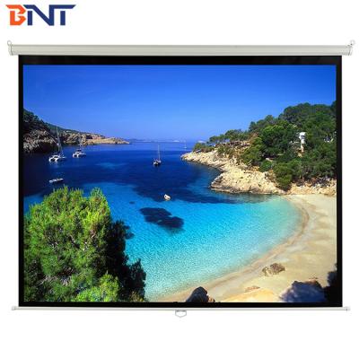 China Manual Projector Screen With White Color Cold Rolled Steel Case for sale