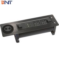 China Multimedia Desktop Socket With Aluminum Alloy Surface Panel for sale