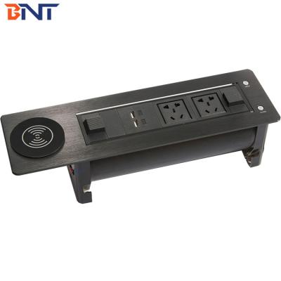 China Multimedia Desktop Socket With Aluminum Alloy Surface Panel for sale
