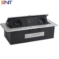 China Zinc Alloy Material Tabletop Pop Up Hidden Outlet Keep Product In Stock With French Power Plug for sale