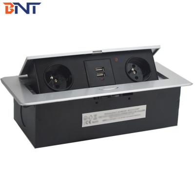 China Zinc Alloy Material Tabletop Pop Up Hidden Outlet Keep Product In Stock With French Power Plug for sale