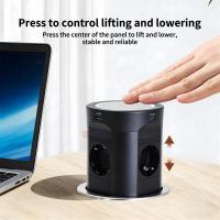 China BNT Tabletop Office Commercial Use 4 AC Power Pneumatic Pop-Up Desktop Socket Kitchen Socket with Dual USB A+C Port PD45W Charge for sale