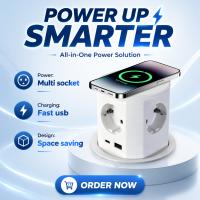 China BNT Tabletop Office Commercial Use IP44 4 AC Power Outlets 16A ABS Pneumatic Pop Socket USB A+C Ports PD20W Charge for sale