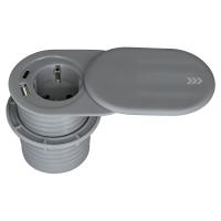 China Factory Price Industrial Mini Black EU Power Grommet Tabletop Socket with USB Port 16A PC Hidden in Furniture Desk Office for sale