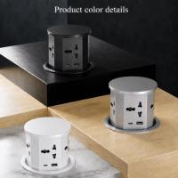 China 85mm Cutout Pop up Socket 4 Universal AC Outlets USB a and Type C Ports 16A 110-220V PC Brushed Finish 1.5m Cable for sale