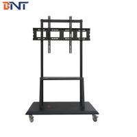 China Black Floor Stand TV Mobile Cart Maximum Supporting Weight 130KG for sale