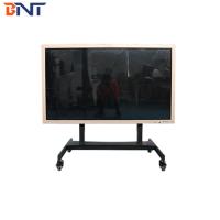 China Horizontal Design Rolling TV Mount , Electric Lifting Floor Stand TV Mobile Cart for sale