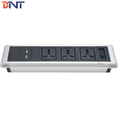 China double usb charger interface desktop mount socket with hidden screw design TMS103 for sale