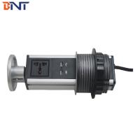 China Compact Silver Pop Up Counter Outlet With Double USB Charger Interfaces for sale