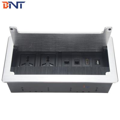 China double  universal power brushed flip up socket with aluminum alloy material BF806 for sale