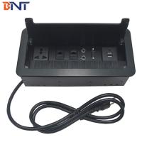 China lid buffer design flip up  desk socket with brushed cover used in conference room BF808 for sale