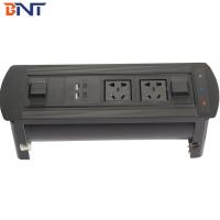 China Silver / Black Conference Table Outlet , Electric Desktop Flip Up Plug Sockets for sale