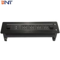 China Custom Conference Table Outlet , Motorized Flip Up Multimedia Desktop Socket for sale