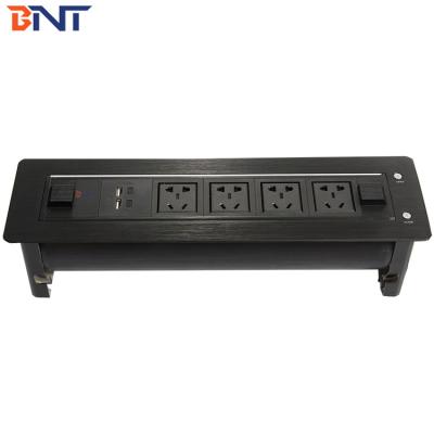 China Custom Conference Table Outlet , Motorized Flip Up Multimedia Desktop Socket for sale