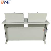 China Manual Flip Top Computer Desk With Buffering Hydraulic Pressure Lock for sale