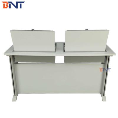 China Manual Flip Top Computer Desk With Buffering Hydraulic Pressure Lock for sale