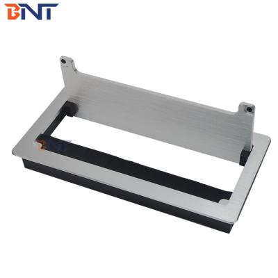China Brushed Aluminum Alloy Flip Up Power Outlet Box For Hotel Room / Training Room for sale
