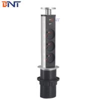 China Hidden Table Mounted Pop Up Counter Outlet With Three EU Power Interfaces for sale