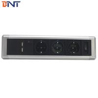 China Round Edge Corner Table Mounted Power Outlet With Three EU Power for sale