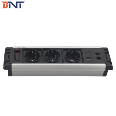 China Hidden Screws Design Table Mount Outlet With USB Charger Interface for sale