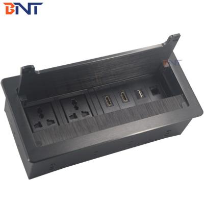 China Flip Up Desktop Electrical Sockets Lid Buffer Design For Office Room for sale
