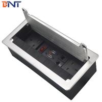 China Tabletop Flip Up Power Outlet With Double UK Power Plugs Customization Available for sale