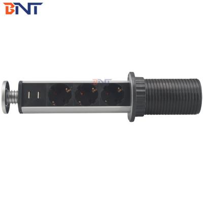 China Tensile Type Kitchen Worktop Hidden Power Socket With Aluminium Alloy Shell for sale