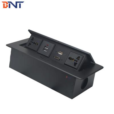 China table top pop up box with double international power socket for sale