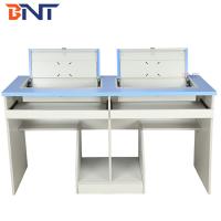 China Anti Rust Double Student Computer Desk With Flip Up Hidden LCD Screen Case for sale