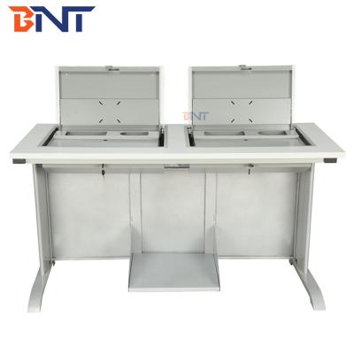 China School Flip Top Computer Desk / Double Computer Table With High Texture Surface for sale