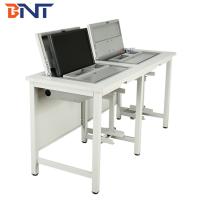 China Manual Flip Up Student Computer Desk With PC Slot for sale