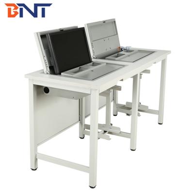 China Manual Flip Up Student Computer Desk With PC Slot for sale