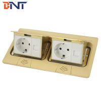 China Copper alloy material double network interface double pop up floor socket for sale