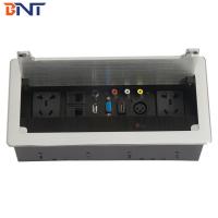 China universal plug clamshell brush desk power socket cable grommet box /tabletop socket outlet with hdmi rj45 for sale