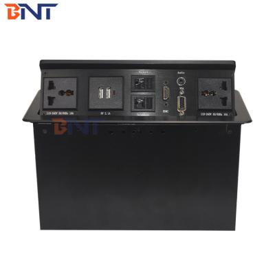 China Professional Hydraulic Pop Up Socket With Double USB Charger Interfaces for sale