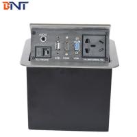 China Aluminum Alloy Black Table  Flip Up Multimedia Jack With Rounded Corner for sale